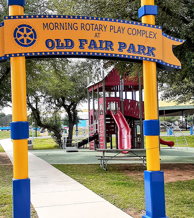Community playgrounds remind you that some traditions never go out of style, thankfully.