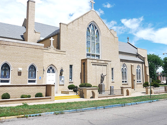 Our Lady of Sorrows Church reaches skyward with Gothic Revival beauty that makes even non-churchgoers appreciate architectural dedication and craftsmanship.