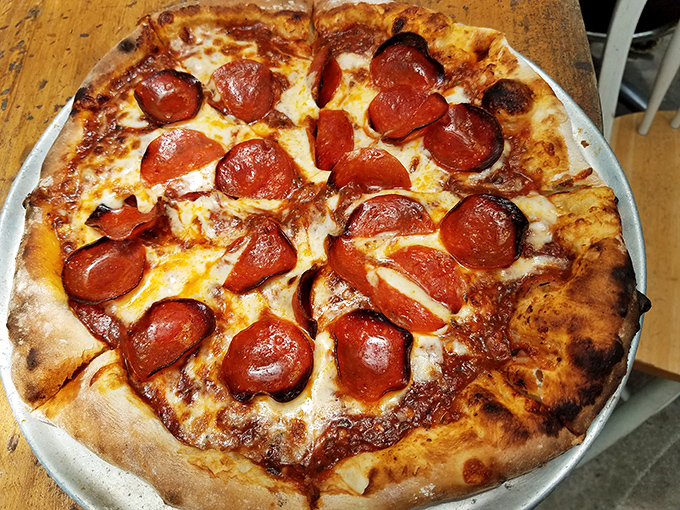 Pizza in a fish joint? Yes, and it's not apologizing. Those perfectly curled pepperoni cups are little pools of deliciousness that would make any Italian grandmother nod approvingly.