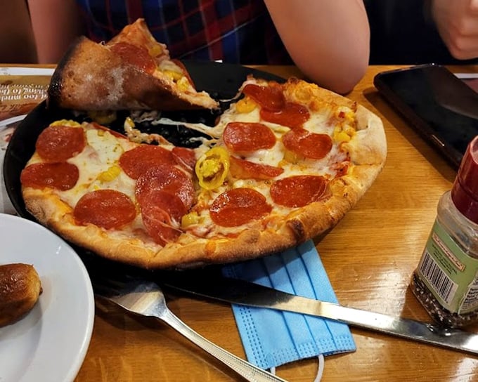 Brick oven pizza with pepperoni that curls into little flavor cups&mdash;the kind that makes you wonder why you ever ordered delivery.