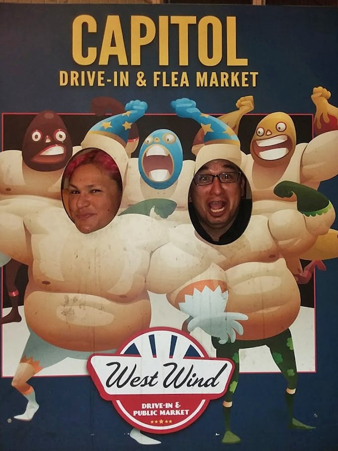 Nothing says "we're having fun" quite like sticking your face in a cartoon cutout&mdash;a photo opportunity that's simultaneously cheesy and irresistible.