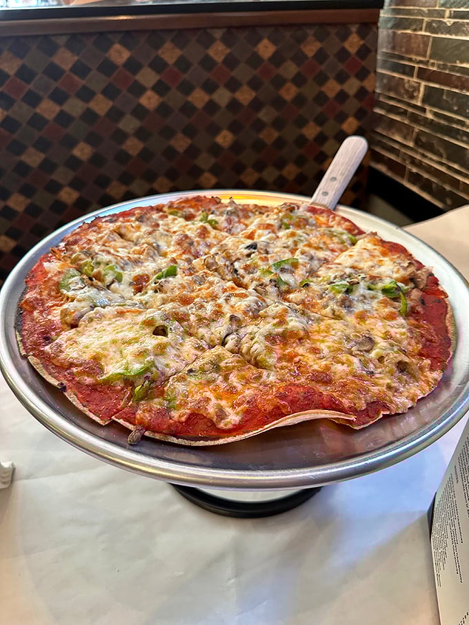 Thin crust perfection that proves Chicago isn't just a deep-dish town. Every bite delivers the holy trinity of sauce, cheese, and toppings.