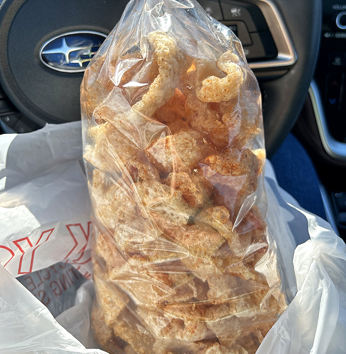 Pork rinds so fresh and crackling, they practically perform a standing ovation in the bag&mdash;the ultimate road trip companion.