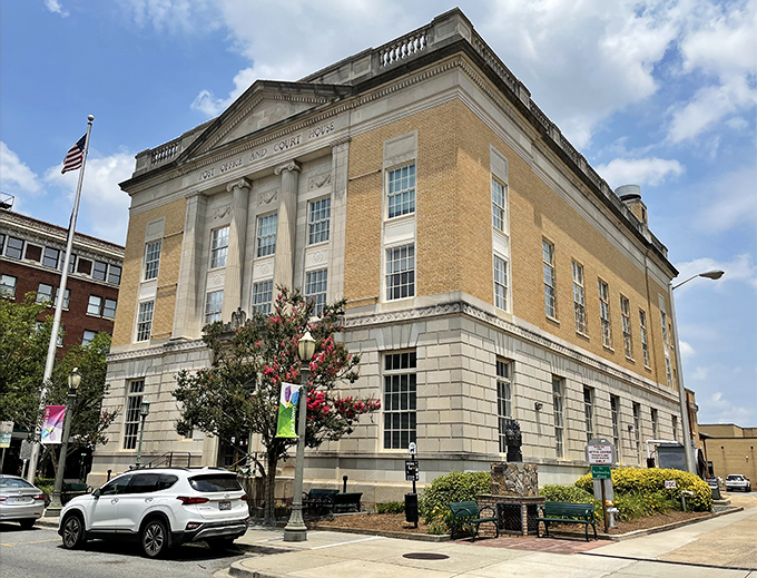 This gorgeous courthouse wouldn't look out of place in a Frank Capra film. Its classical lines and warm stone speak to Rock Hill's appreciation for civic beauty.