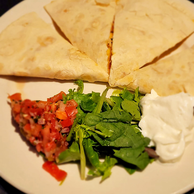 A quesadilla that doesn't hide behind bells and whistles&mdash;just honest ingredients arranged with the confidence of simplicity.