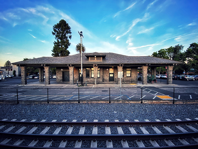 The historic Railroad Square station stands as a testament to Santa Rosa's past while serving present-day travelers on the SMART train system.