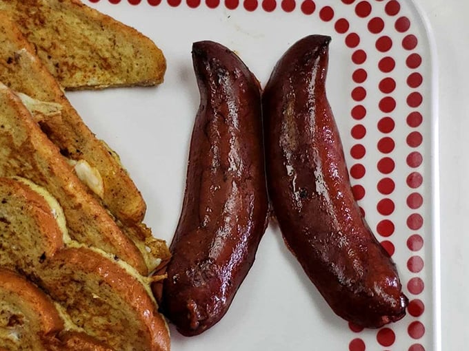 Those reindeer sausages are having their Hollywood moment, glistening like they know they're the star attraction here.