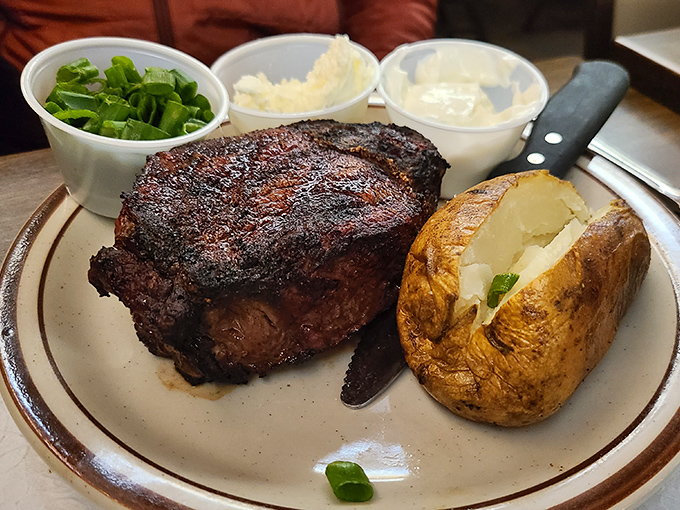The kind of ribeye that makes vegetarians question their life choices. That perfect crust is what happens when tradition, fire, and patience come together in delicious harmony.