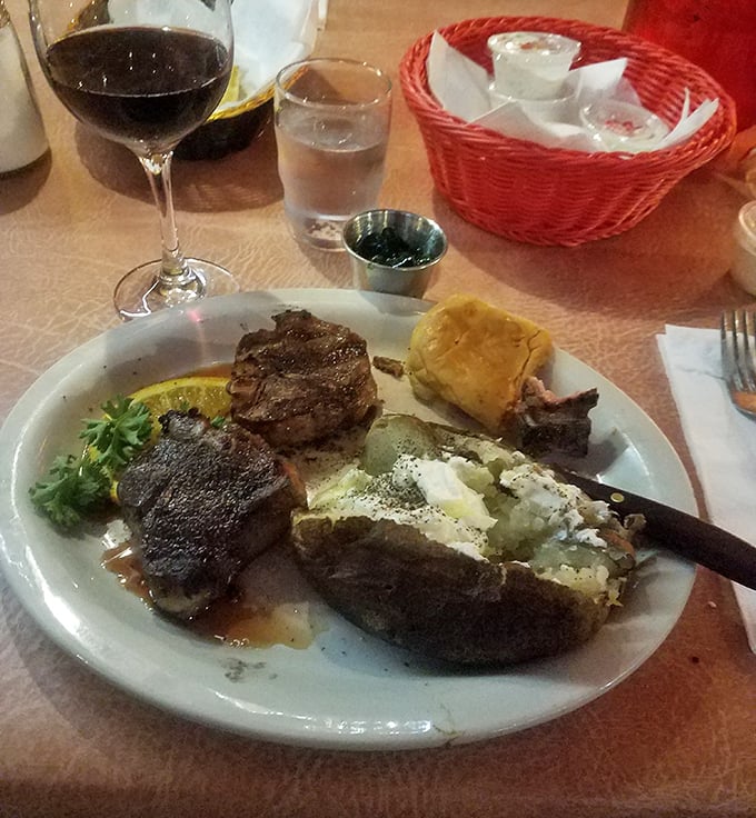 When your filet mignon arrives topped with mushrooms, you know the kitchen takes steak seriously around here.