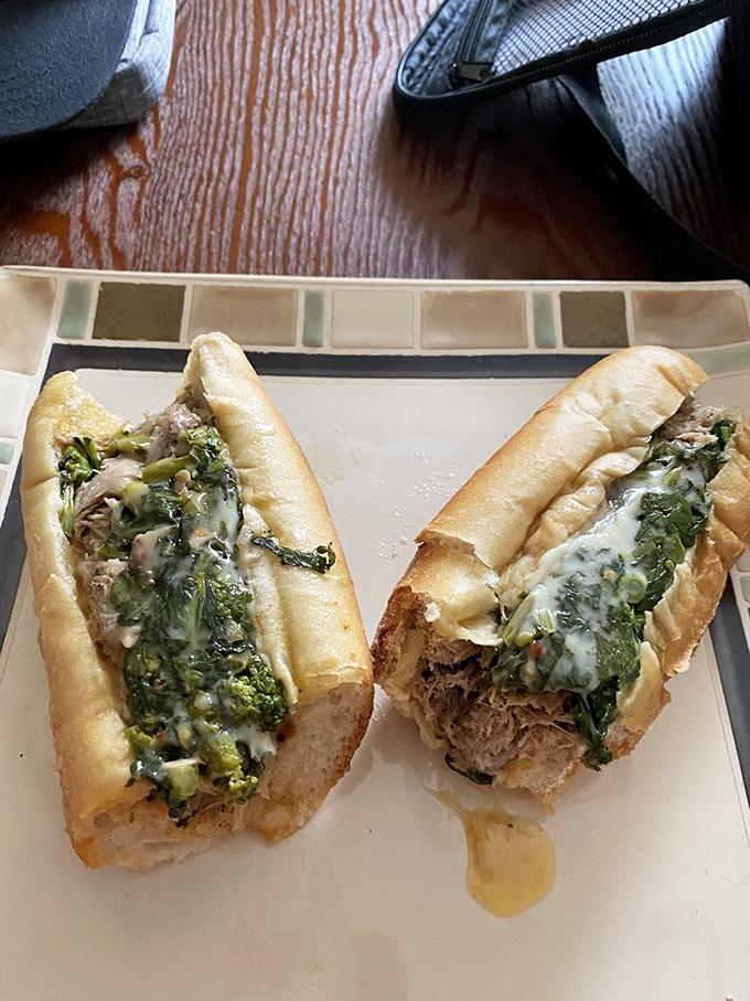 Woodrow's Pork sandwich with broccoli rabe and provolone&mdash;proof that sometimes the classics need just a touch of refinement to achieve sandwich immortality.