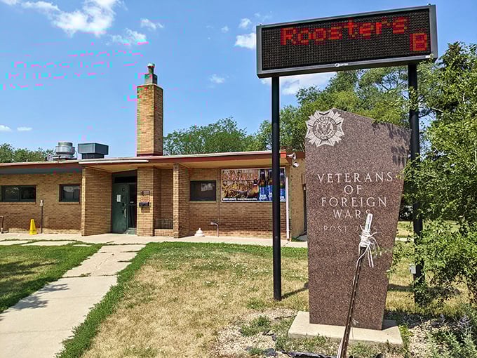 At Roosters Bar & Grill, the VFW monument outside reminds you that in small towns, community connections run deeper than their perfectly poured beers.