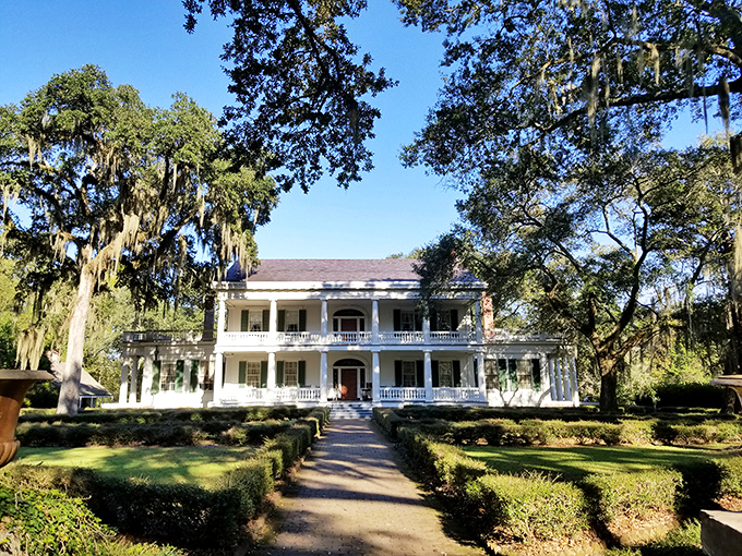Rosedown Plantation's stately approach feels like stepping into a different century, where formal gardens frame one of the South's most intact historic estates.