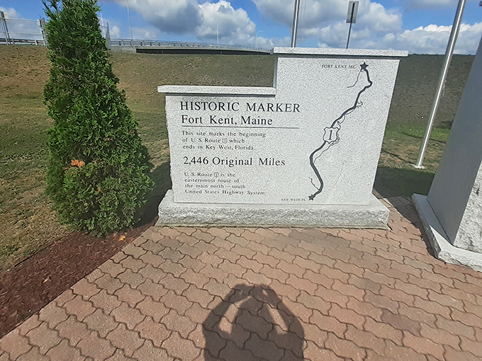 This unassuming stone tells an epic tale&mdash;the northern terminus of Route 1, America's original highway that stretches like a ribbon down the East Coast.