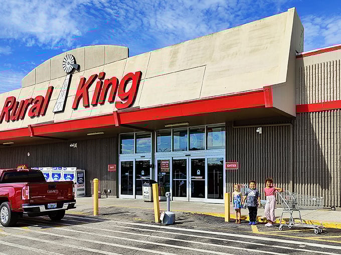 Rural King stands as a temple to practical living, where you can buy chicken feed, work boots, and probably solve most of life's problems in a single shopping trip.
