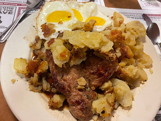 The classic steak and eggs&mdash;where a juicy cut meets golden home fries and sunny-side-up eggs for a breakfast that fuels champions and weekend warriors alike.