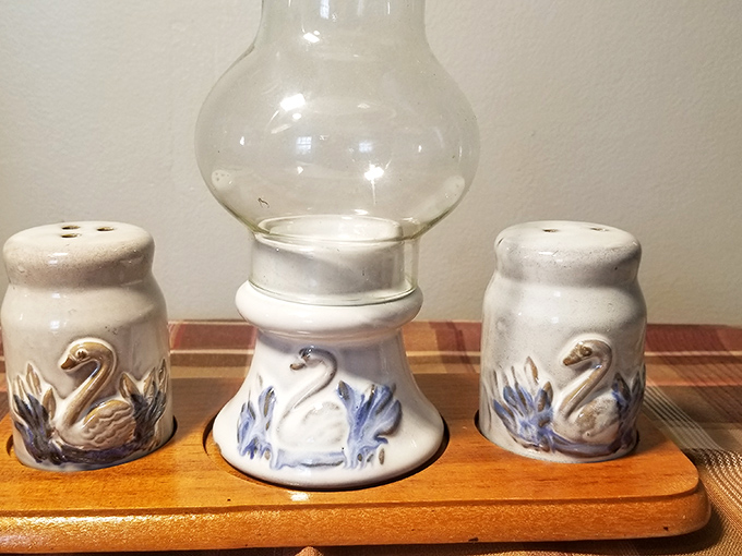 Delicate swan salt and pepper shakers that once graced someone else's table &ndash; now ready for their second act in your dining room.