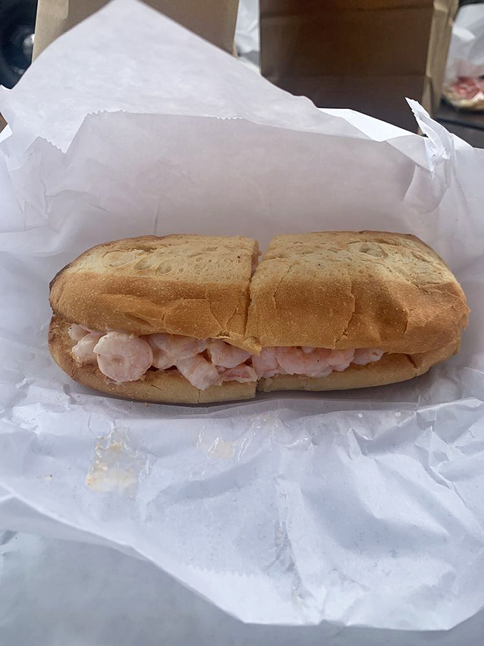 Simplicity at its most sublime. When shrimp this fresh meets bread this good, you don't need fancy garnishes to create sandwich nirvana.