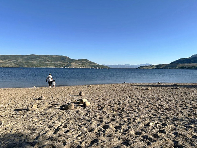 Sandy shores and mountain views &ndash; proof that you don't need an ocean for the perfect beach day.