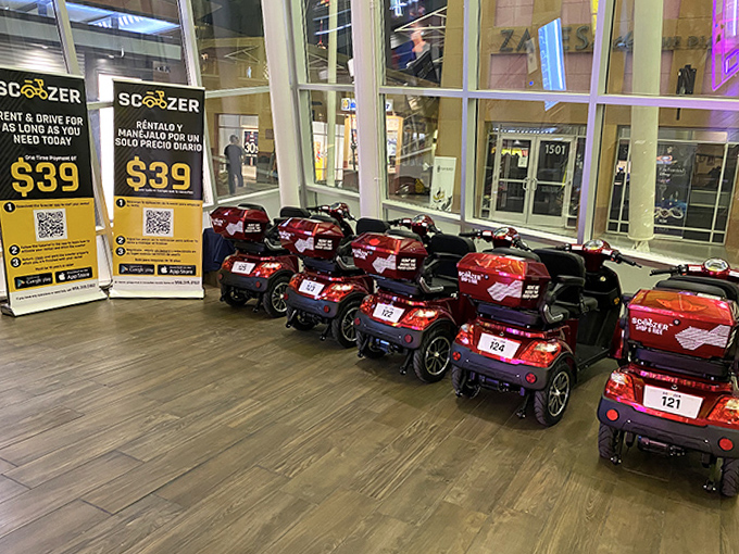 When shopping fatigue hits, these rental scooters offer retail therapy for your feet at $39&mdash;cheaper than the designer shoes you just scored.