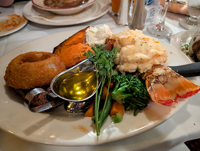 Surf meets turf in this glorious seafood platter. That lobster tail isn't just showing off&mdash;it's inviting you to dive right in.