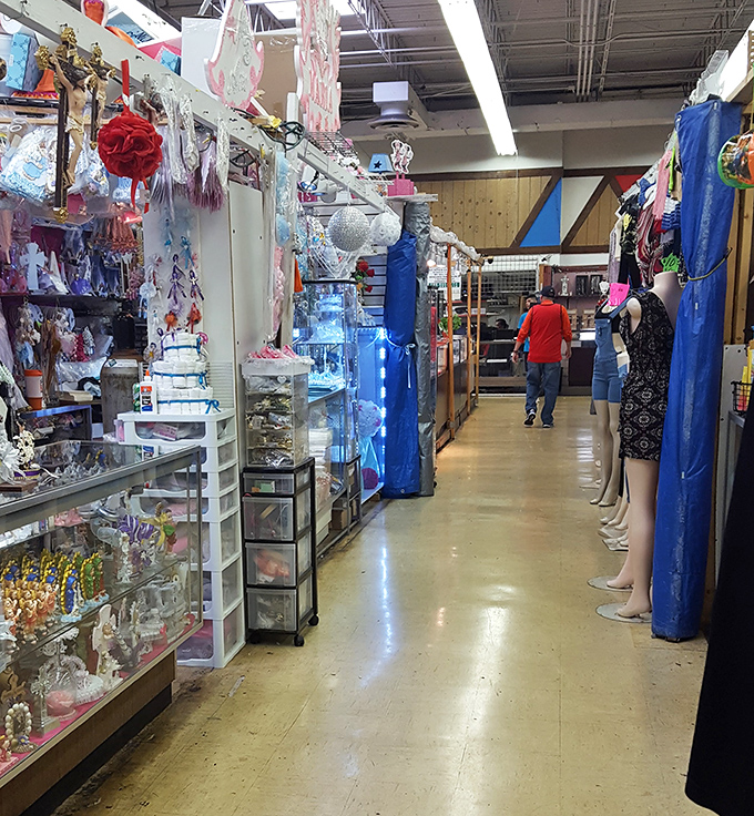 Narrow pathways between vendor stalls create the perfect human obstacle course. The real skill is navigating without knocking over someone's precious finds. 