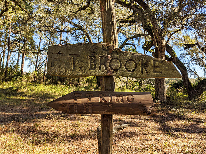 Trail markers point the way through history and nature &ndash; the wooden signposts somehow more trustworthy than any GPS I've ever used.