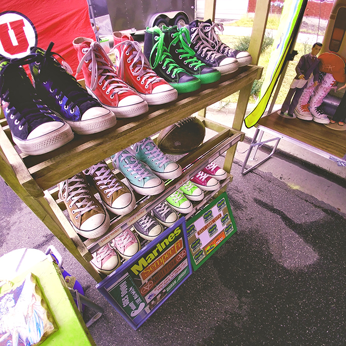 Rainbow rows of Chuck Taylors—the footwear equivalent of comfort food—lined up like soldiers ready for their next adventure.