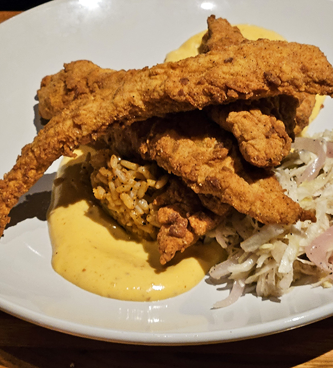 Golden-crusted catfish strips that prove the Midwest knows its way around a deep fryer, thank you very much.