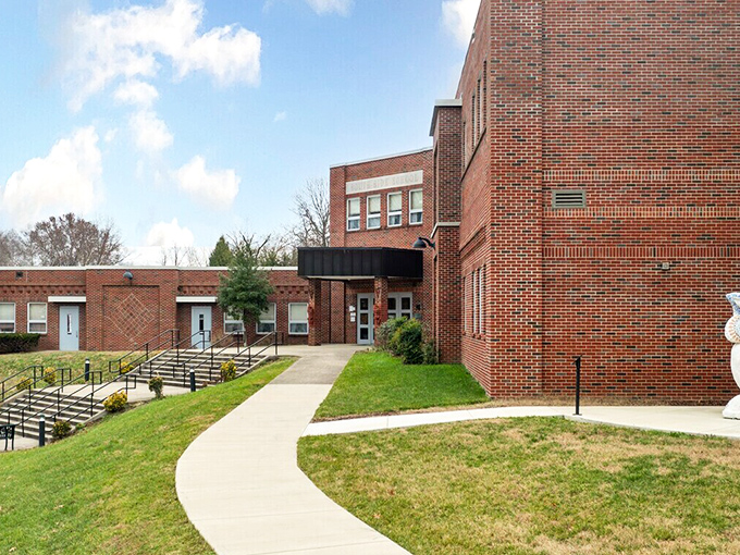 Southside Elementary's brick fa&ccedil;ade and winding pathways speak to generations of Johnson City children who've skipped through these doors into education.