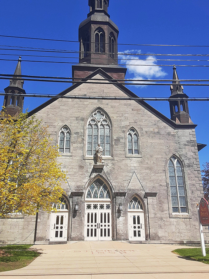 St. Peter's Church stands as an architectural gem in Plattsburgh, its stone facade and Gothic windows telling stories of generations past.