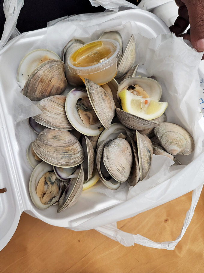 Nothing beats a bucket of steamed seafood! Perfectly cooked and ready for dipping. A true taste of the coast.