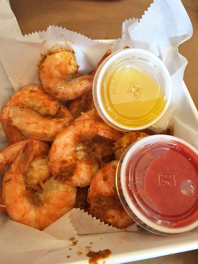 Steamed shrimp dusted with Old Bay and served with cocktail sauce—proof that sometimes the simplest preparations yield the most magnificent results.