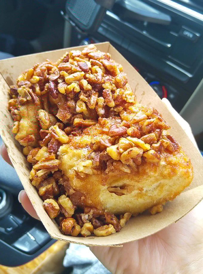 The walnut roll doesn't just sit in its container&mdash;it commands attention. Those caramelized nuts aren't just toppings; they're a crunchy constellation of flavor stars.