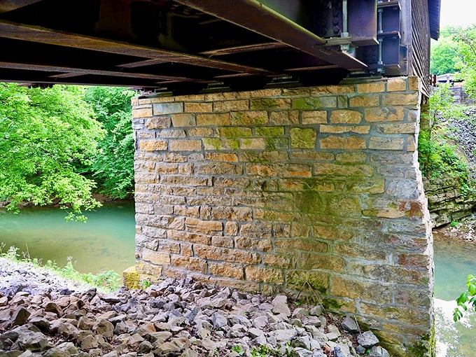 The sturdy limestone foundation has weathered countless floods and seasons, proving that good infrastructure never goes out of style.