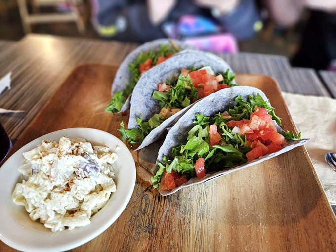 Blue corn tacos that bring a mainland favorite to the islands, proving that Hawaii's food scene knows no boundaries.