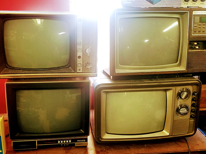 Television's family tree on full display. These aren't flat screens, folks&mdash;these are conversation pieces with character and history built in.