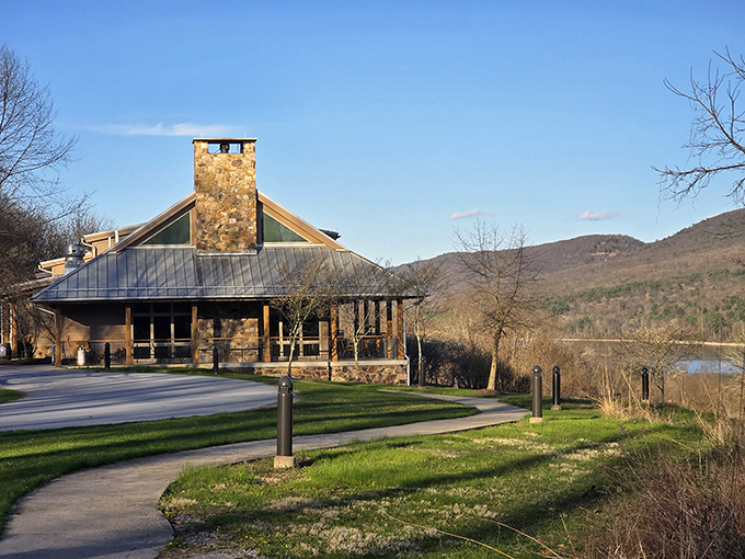 The Nature Inn stands like a mountain lodge from a storybook, offering comfort with a side of spectacular views. Roughing it? Not today.