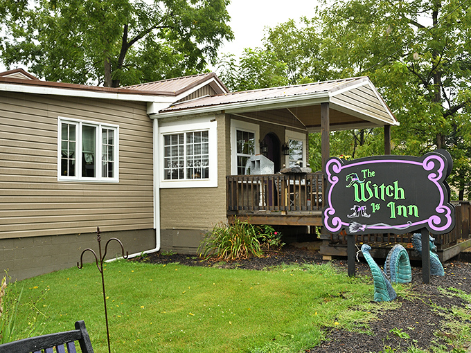 "The Witch is Inn"&mdash;proof that Volant embraces whimsy alongside tradition. Even the most practical Pennsylvania Dutch couldn't resist this charming storefront.