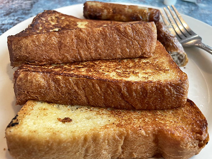 Golden-brown French toast that's crispy outside, custardy inside &ndash; the breakfast equivalent of a warm hug on a cold morning.