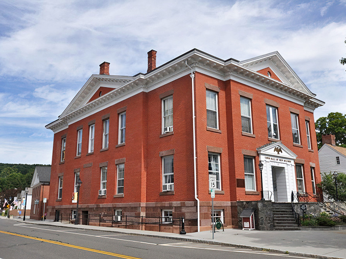 Town Hall's red brick dignity reminds you government can still look distinguished without breaking the bank.
