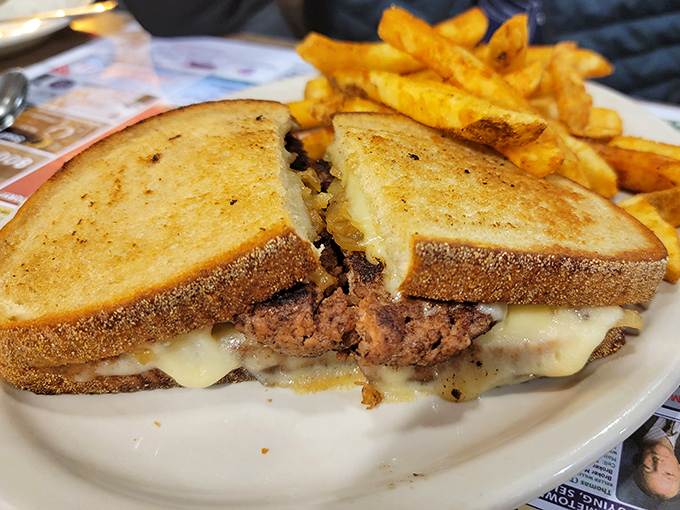 The humble tuna melt, elevated to art form with perfectly golden bread and a side of nostalgia.