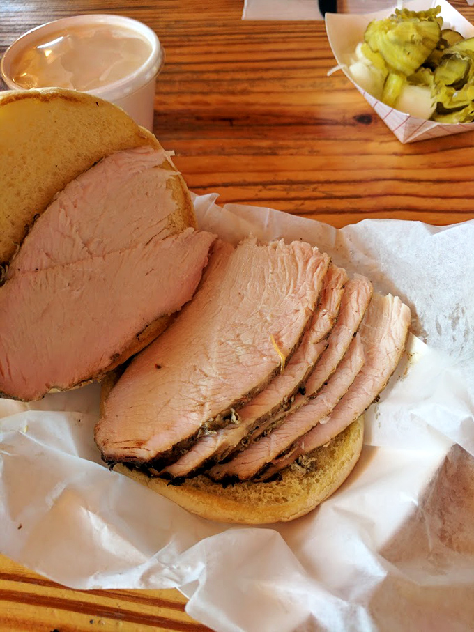 Turkey that defies the "dry poultry" stereotype &ndash; each slice carrying just enough smoke to remind you this isn't your Thanksgiving leftovers.