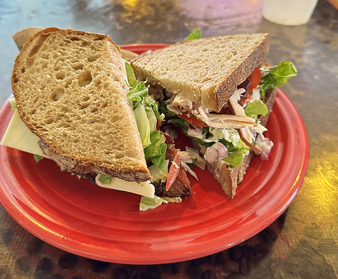 Sandwich architecture at its finest. Between those slices of hearty bread lies the difference between lunch and LUNCH.