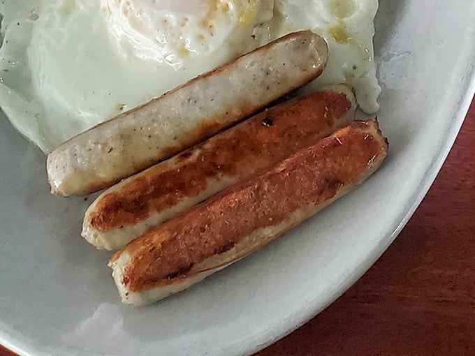 Breakfast sausages with the perfect snap&mdash;lined up like soldiers ready to defend your right to a proper morning meal.
