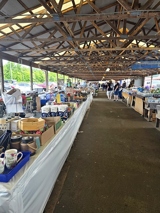 Under the open-air pavilion, everyday treasures await new homes. That coffee mug with the inspirational quote? It's calling your name.