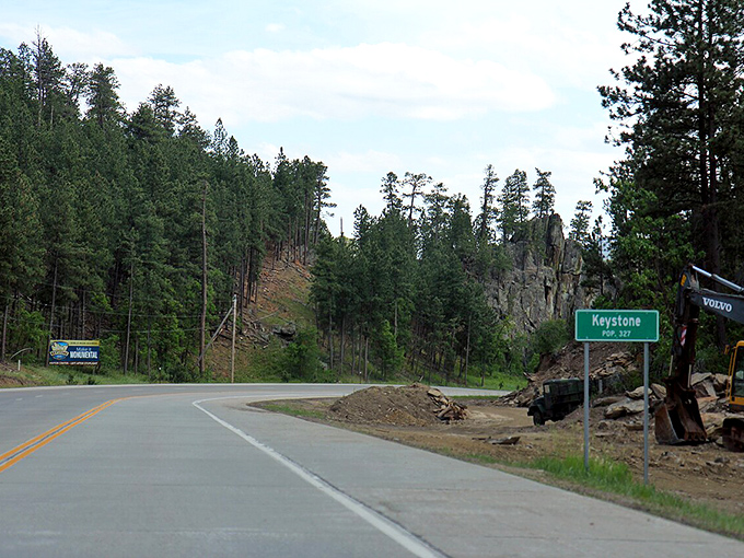 Arriving in Keystone feels like entering a secret club. The sign might as well say "Welcome to the place everyone drives past but shouldn't."