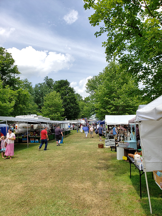 Rolling countryside stretches toward distant buildings in a scene so peaceful, even your blood pressure drops just looking at it through the camera lens mounted on your stressed-out smartphone.