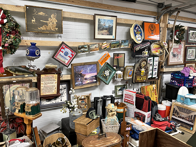 Wall-to-wall nostalgia! This jumble of framed memories and knickknacks is like Pinterest come to life&mdash;before the internet was even a thing.