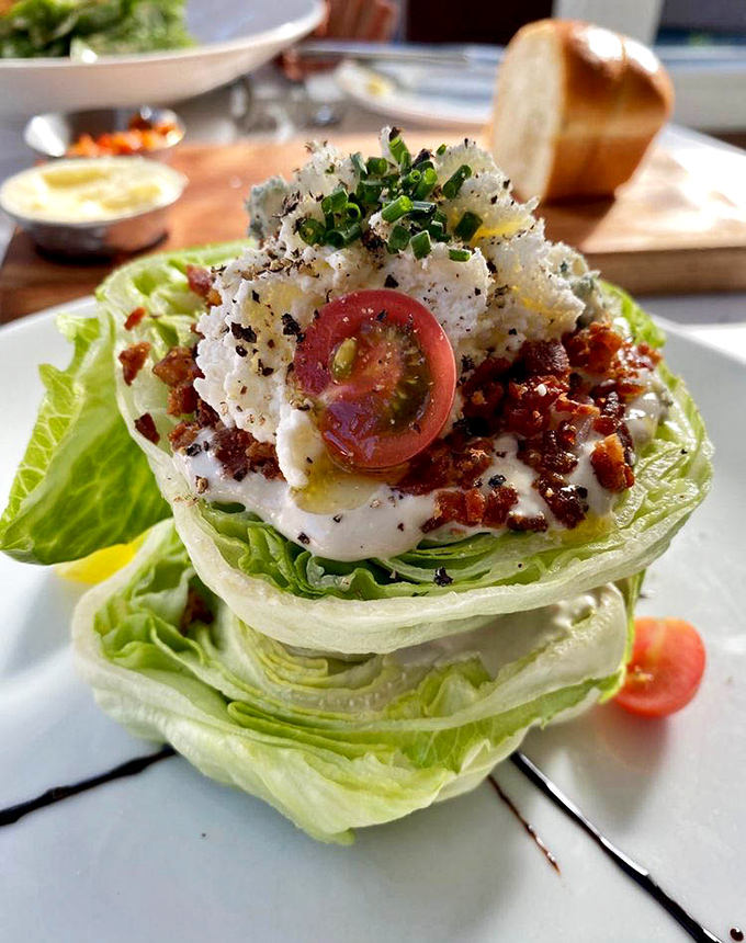 The wedge salad gets a glamorous makeover that would make other salads jealous&mdash;crisp, creamy, and topped with bacon that means business.