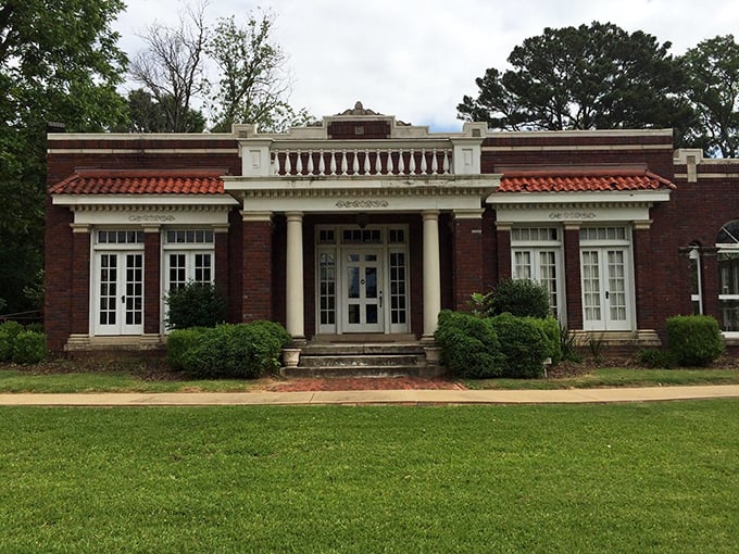 This stately brick building stands as the garden's architectural crown jewel. Southern elegance that whispers stories from another era.